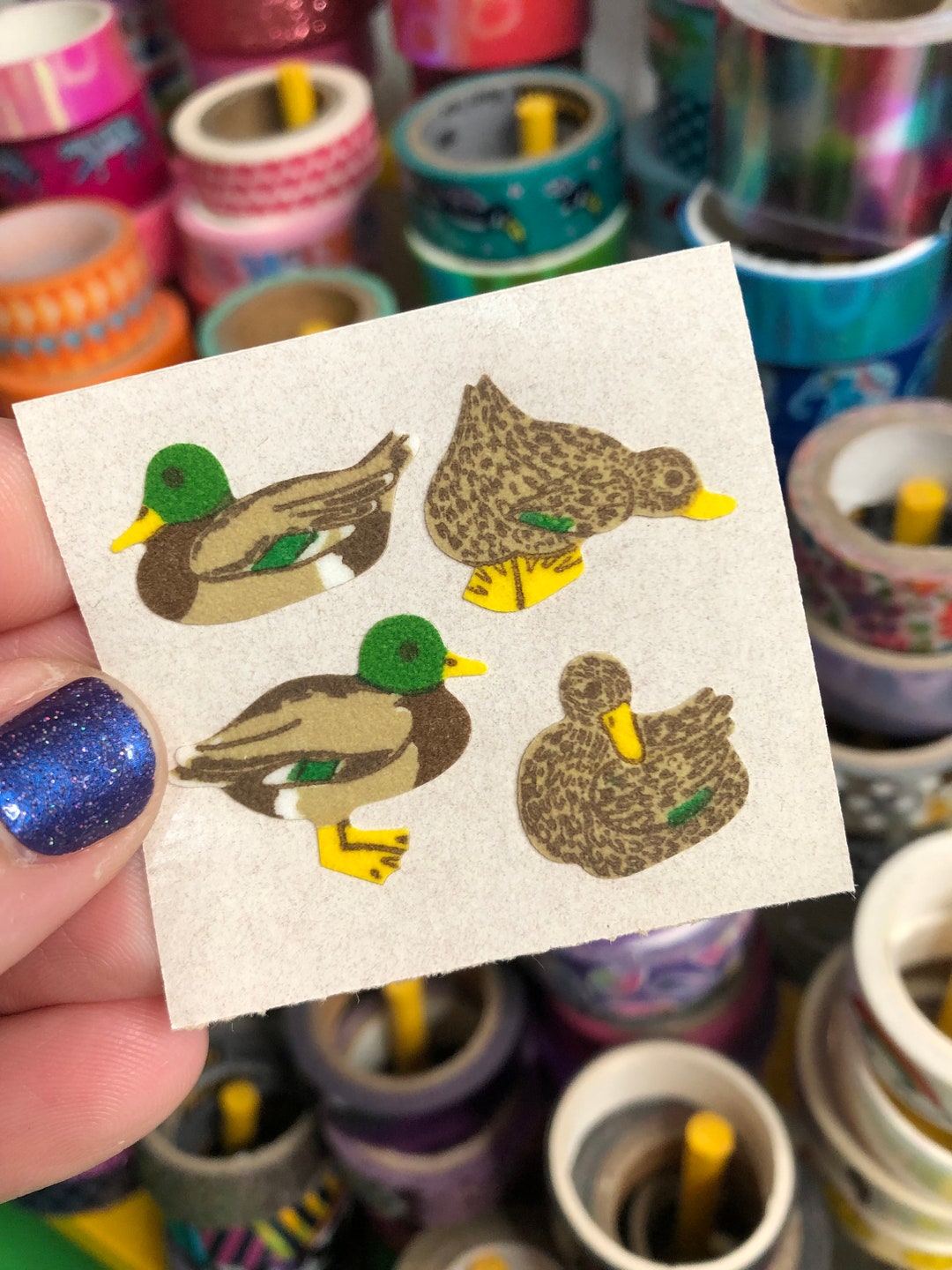 Vintage Fuzzy Mallard Duck Stickers - Etsy
