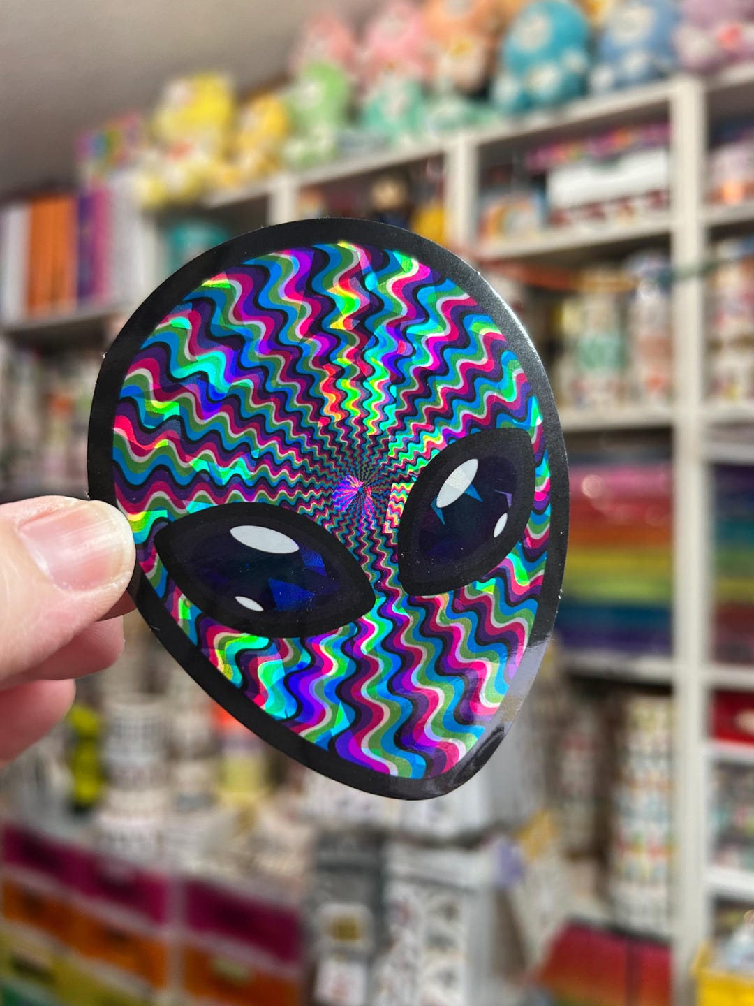 Prismatic Alien Vending Machine Sticker Groovy Wavy - Etsy