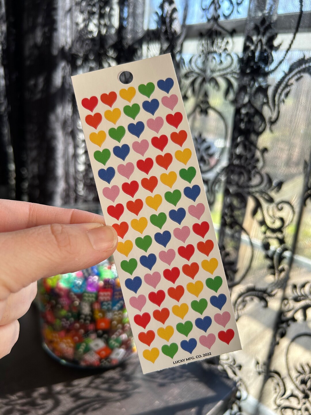 Strip of Rainbow Tiny Micro Heart Stickers - Waterproof Vinyl - Etsy