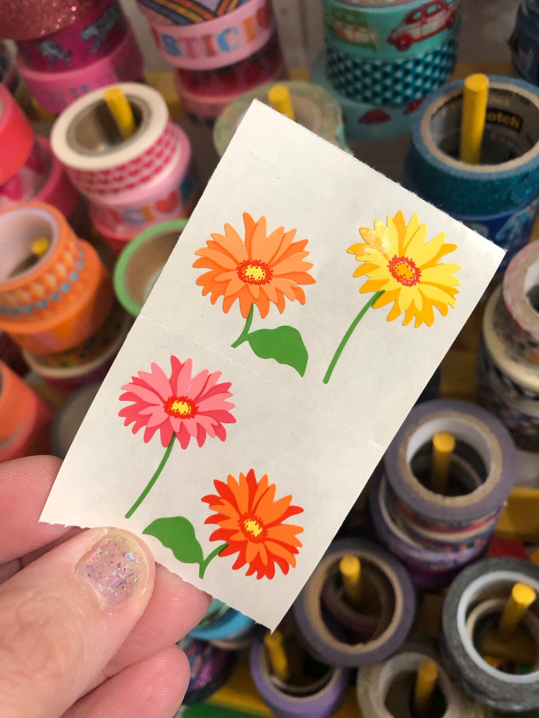 Vintage Gerbera Daisy Flower Stickers Mrs Grossman's Stickers by the ...