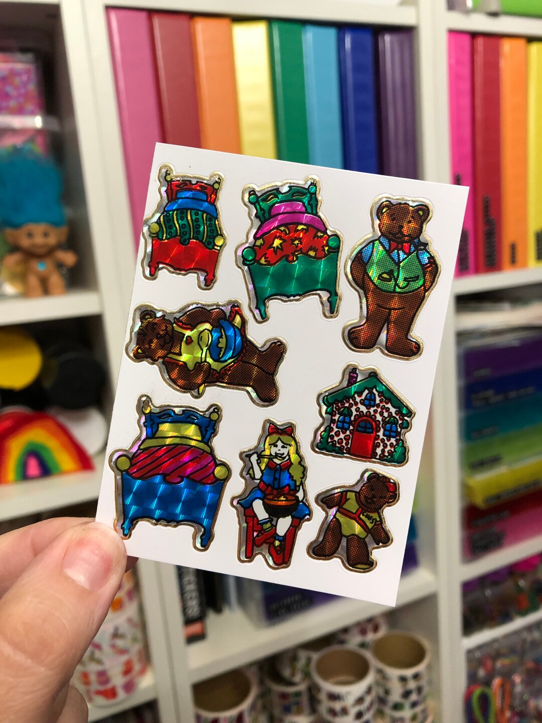 Vintage Goldilocks and the Three Bears Stickers - Sparkle Prism - Etsy
