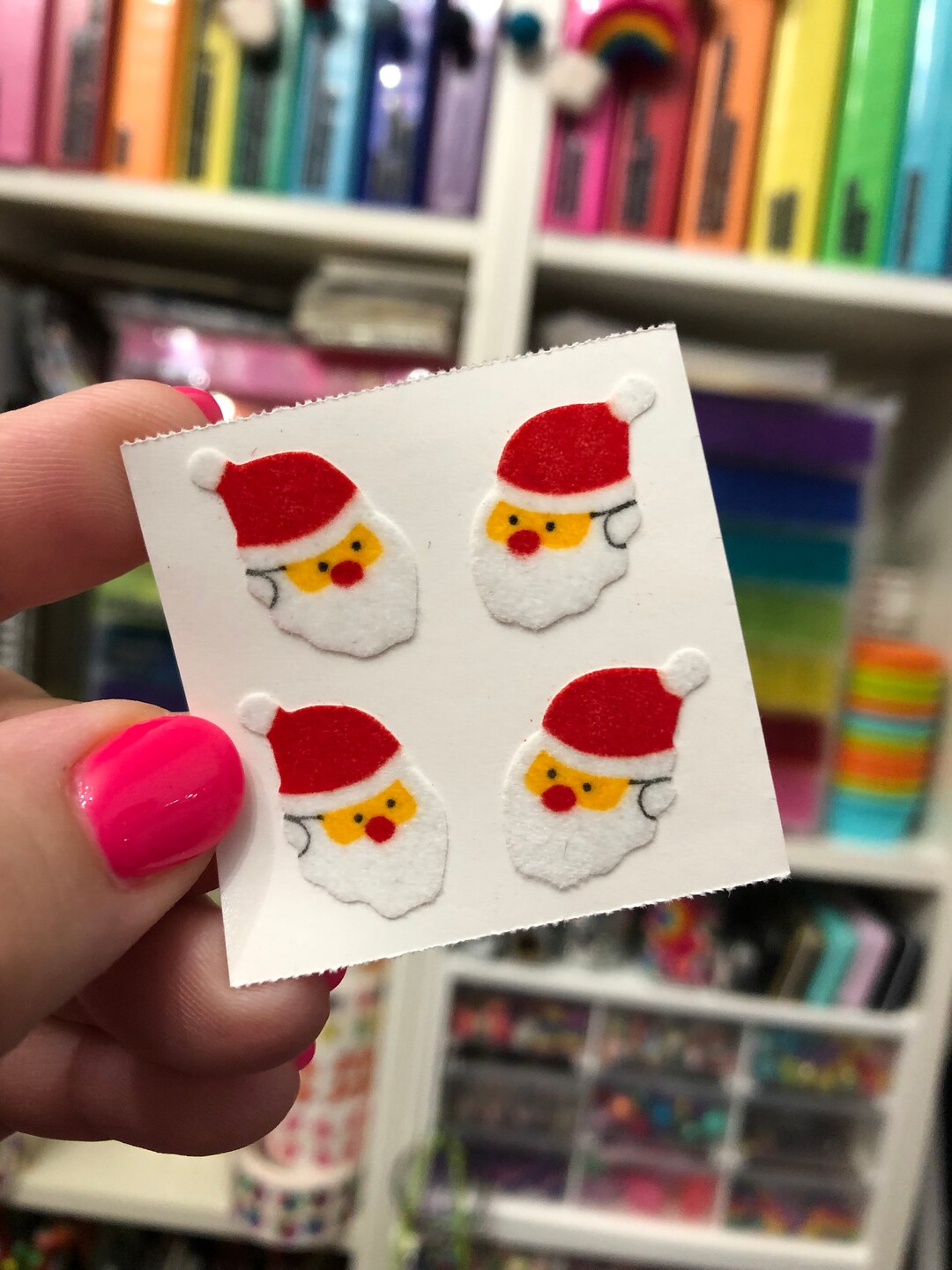 Vintage Fuzzy Santa Claus Christmas Stickers Great 7 Seven - Etsy