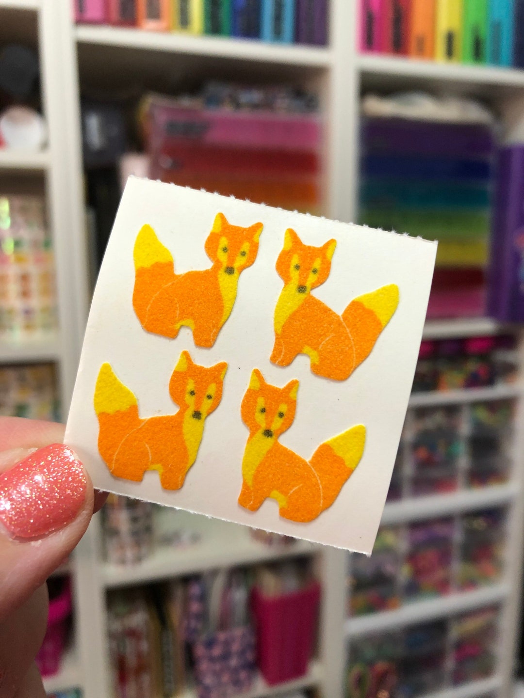 Vintage Fuzzy Fox Stickers Great 7 Seven - Etsy