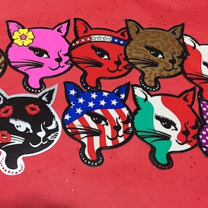 Set of 9 GLITTER Winking Cat Stickers - Retro Vending 80's 90's 00's ...
