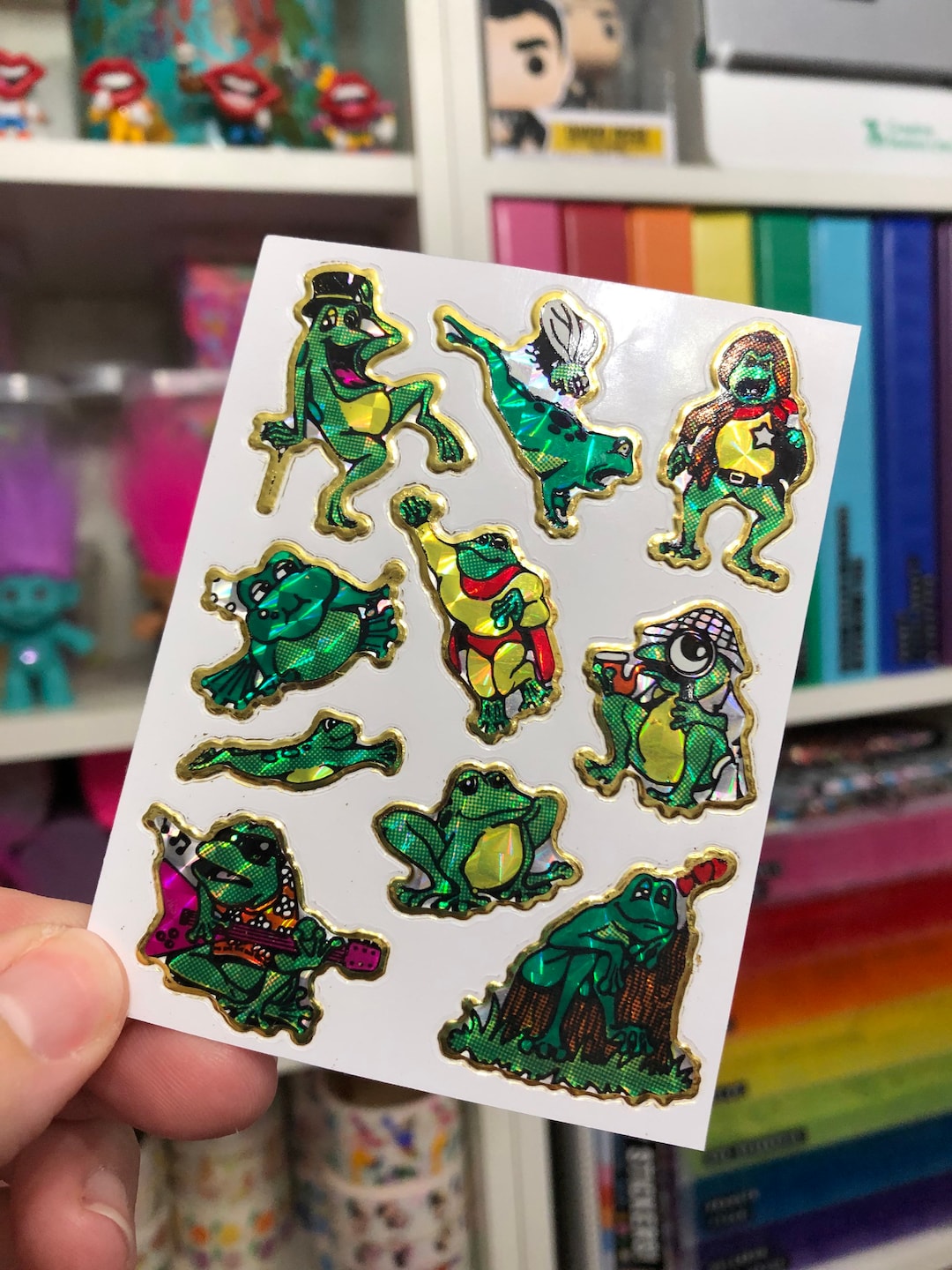 Vintage Frog Toad Stickers - Sparkle Prism - Etsy