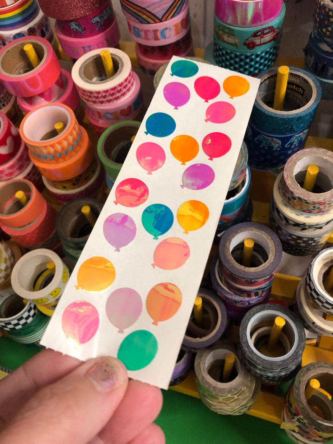 Vintage Opal Party Balloon Stickers Mrs. Grossman's Iridescent Stickers ...