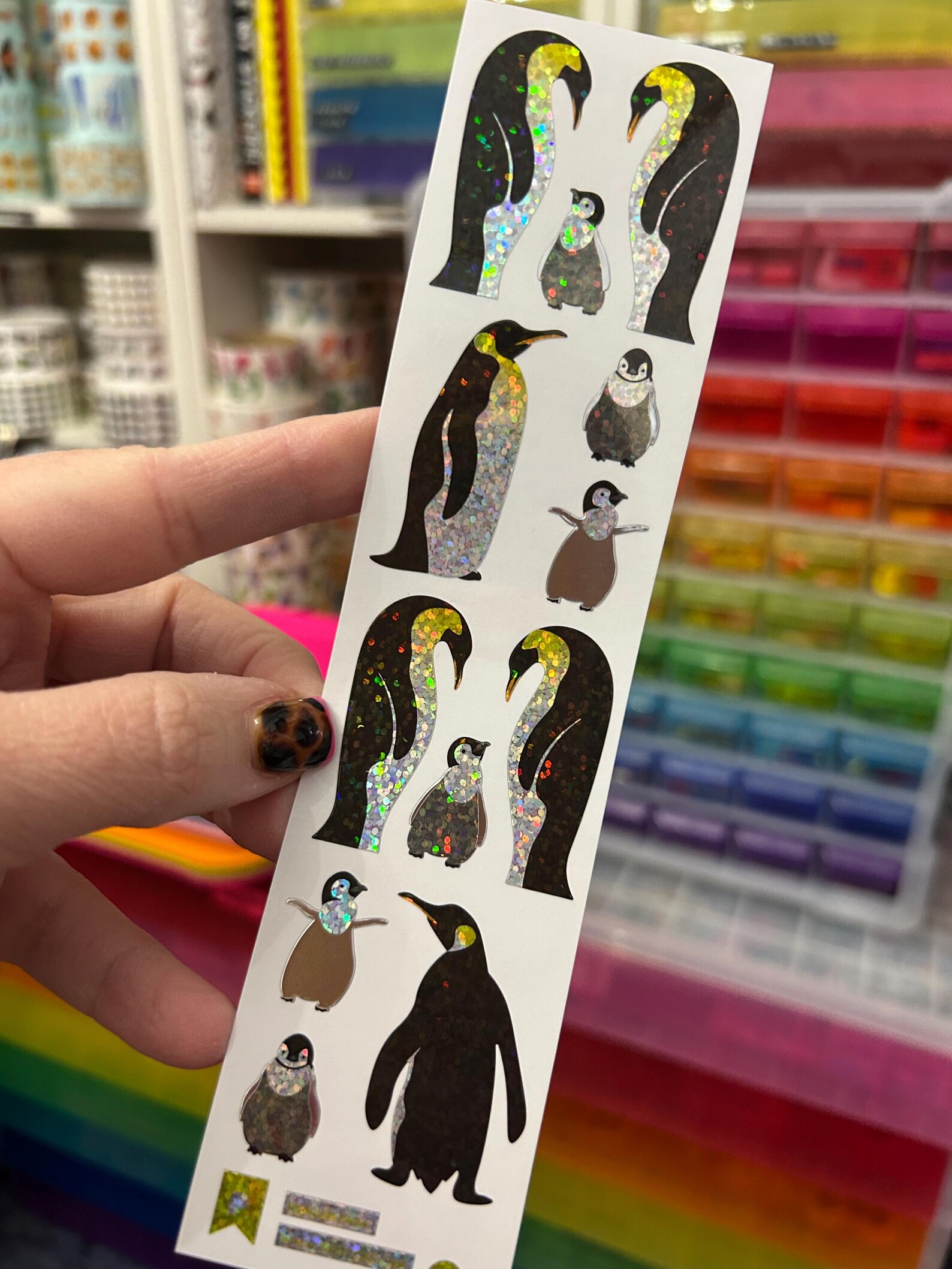 Sparkle Glitter Rainbow Penguin and Baby Stickers - Etsy