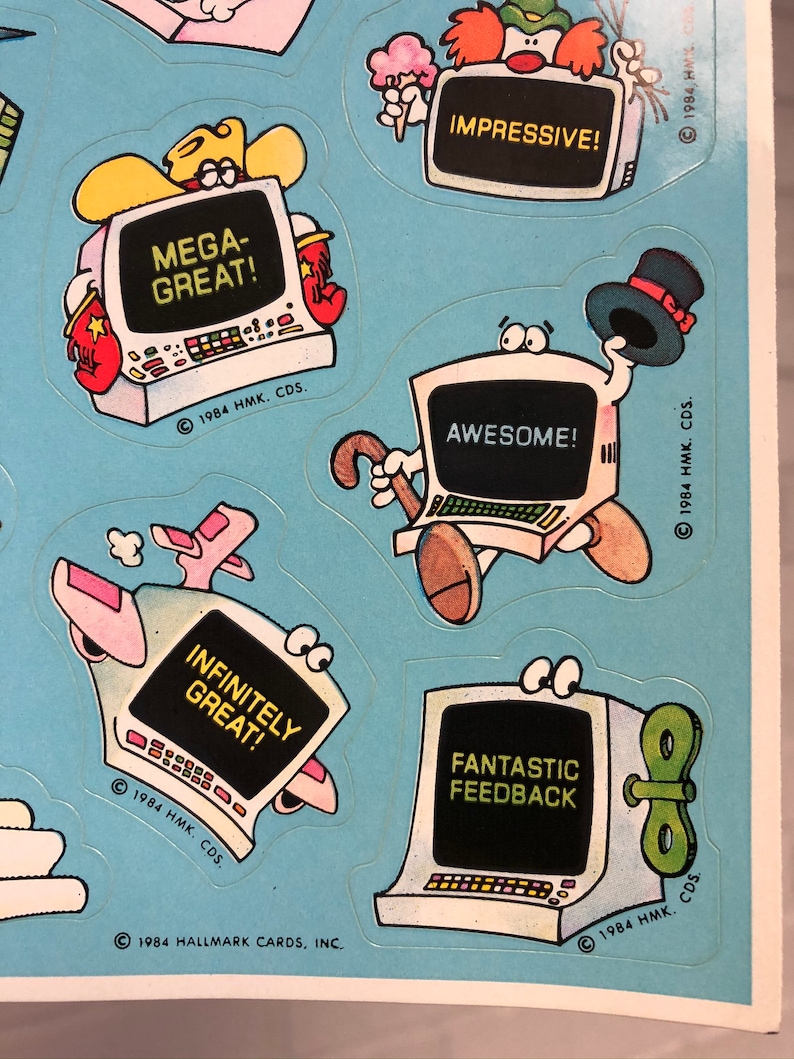 Vintage 1984 Computer Stickers - Hallmark - Etsy