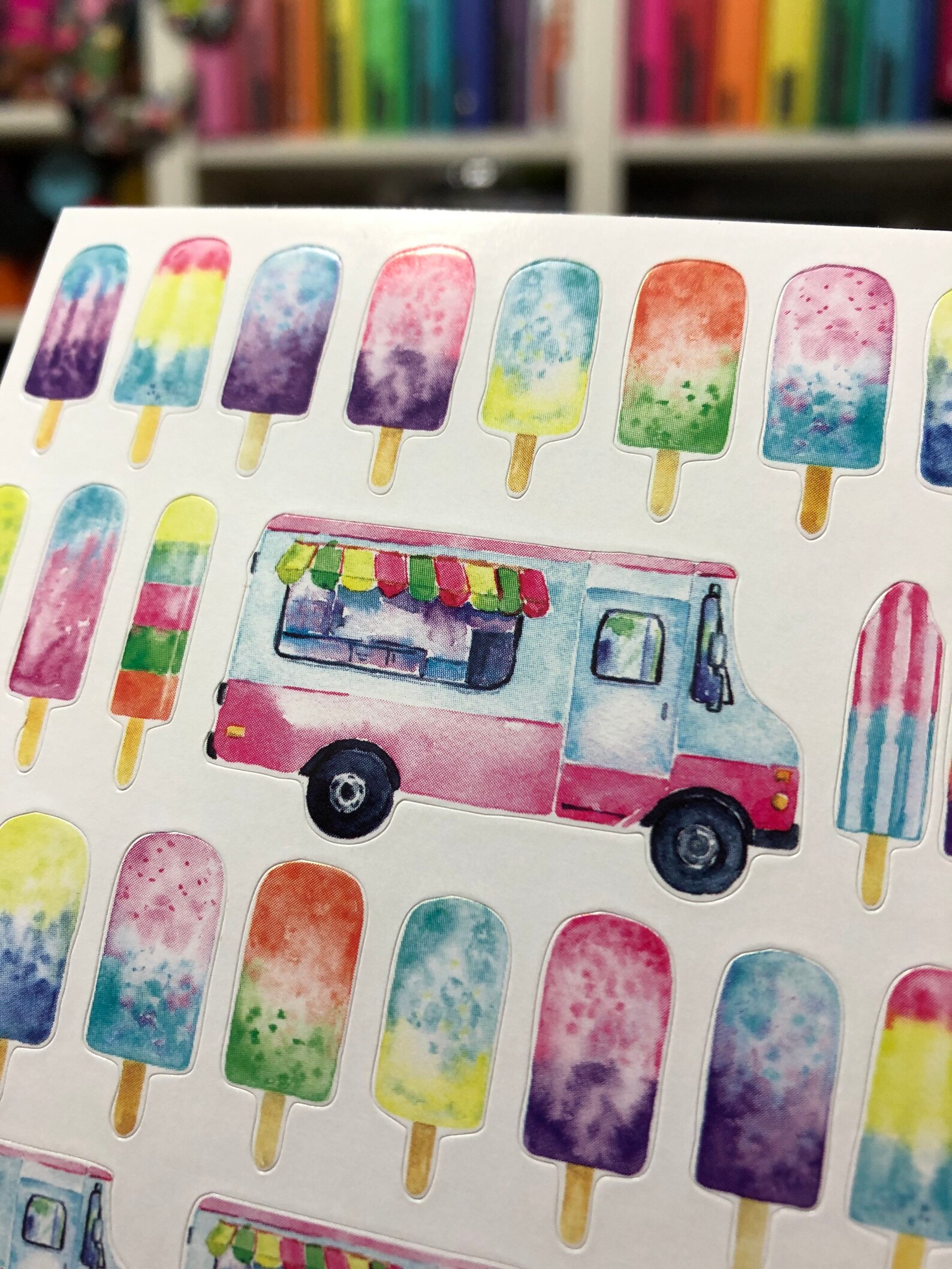 Popsicle Ice Cream Truck Stickers Sheet | Etsy