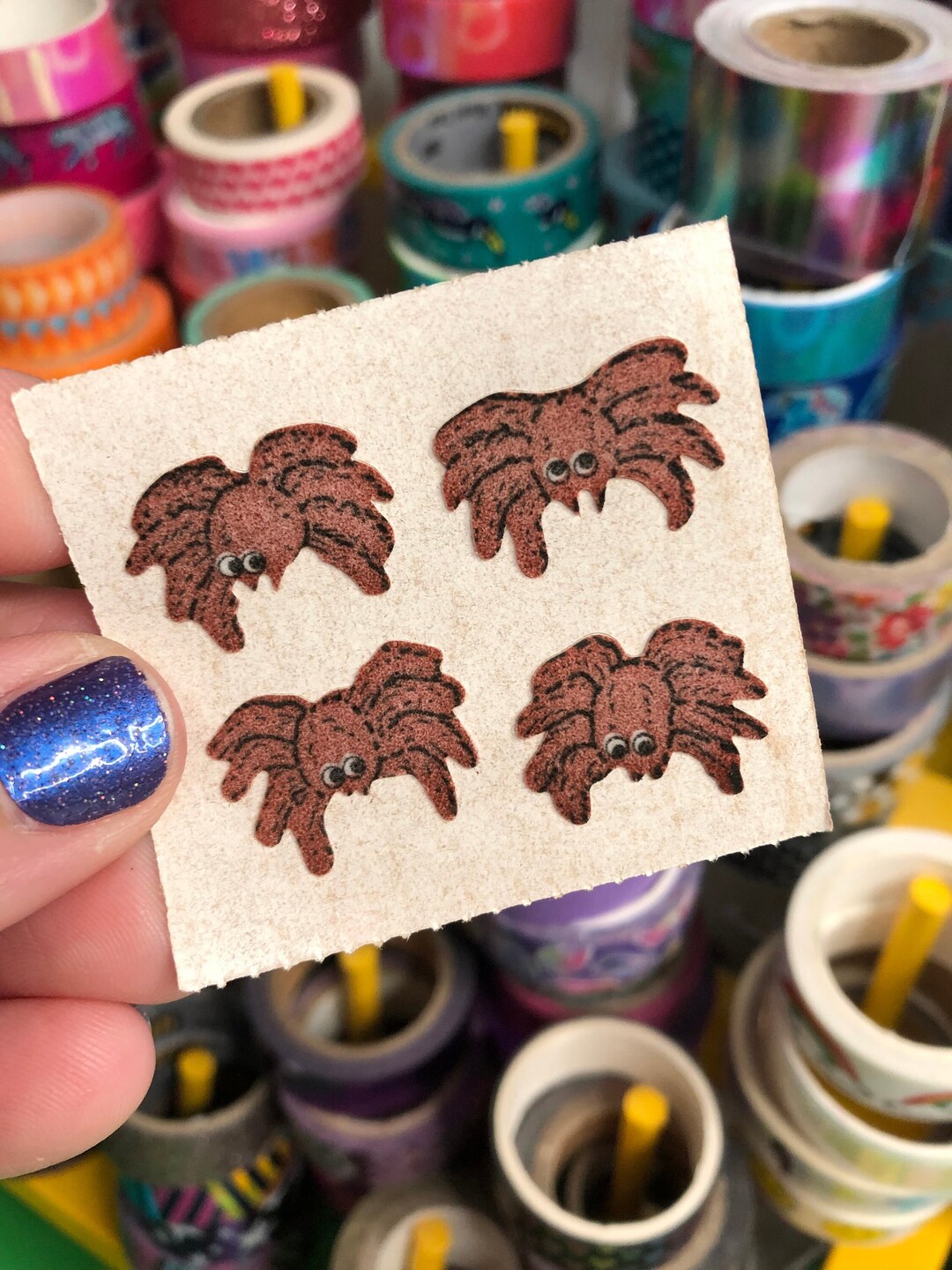 Vintage Fuzzy Spider Stickers Brown Recluse Tarantula - Etsy