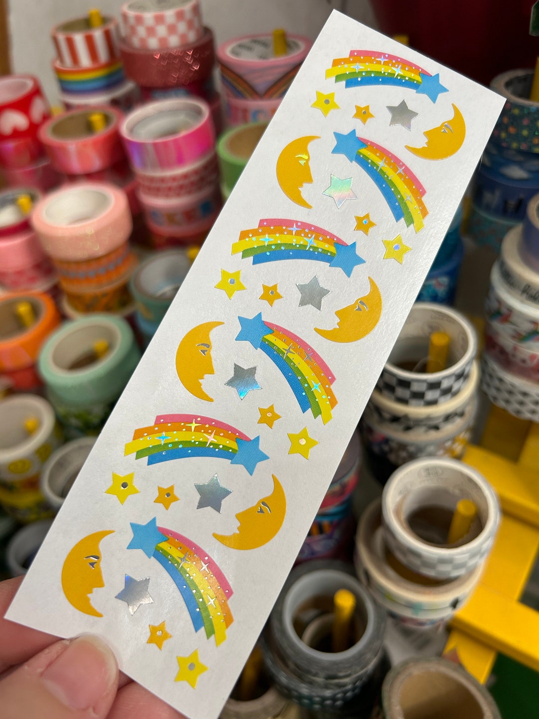 Limited Edition Rainbow Shooting Star Moon Stickers Mrs Grossmans - Etsy