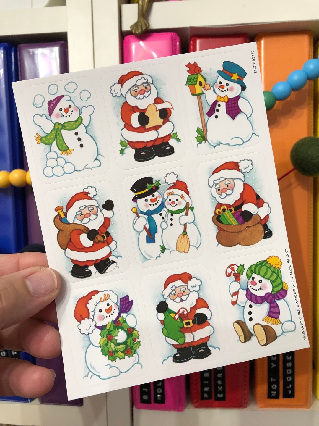 Sheet of Vintage Christmas Santa Snowman Stickers - Etsy