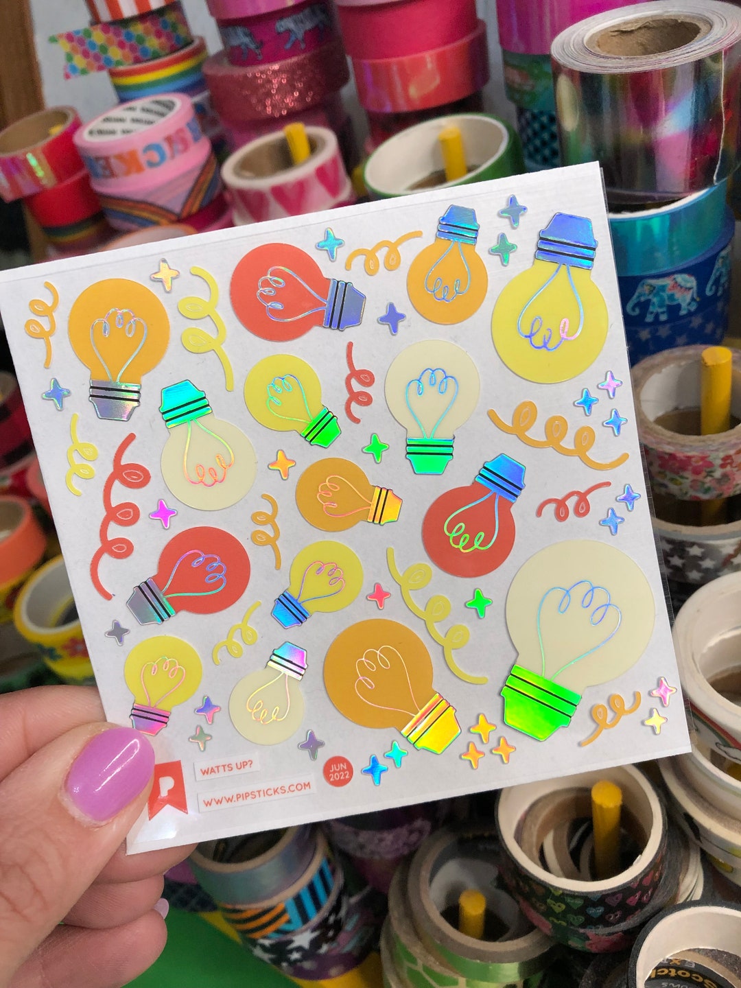 Bright Idea Lightbulb Light Bulb Stickers Holographic - Etsy