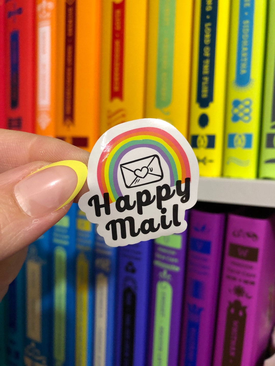 30 Rainbow Happy Mail Stickers Seals Labels - Etsy