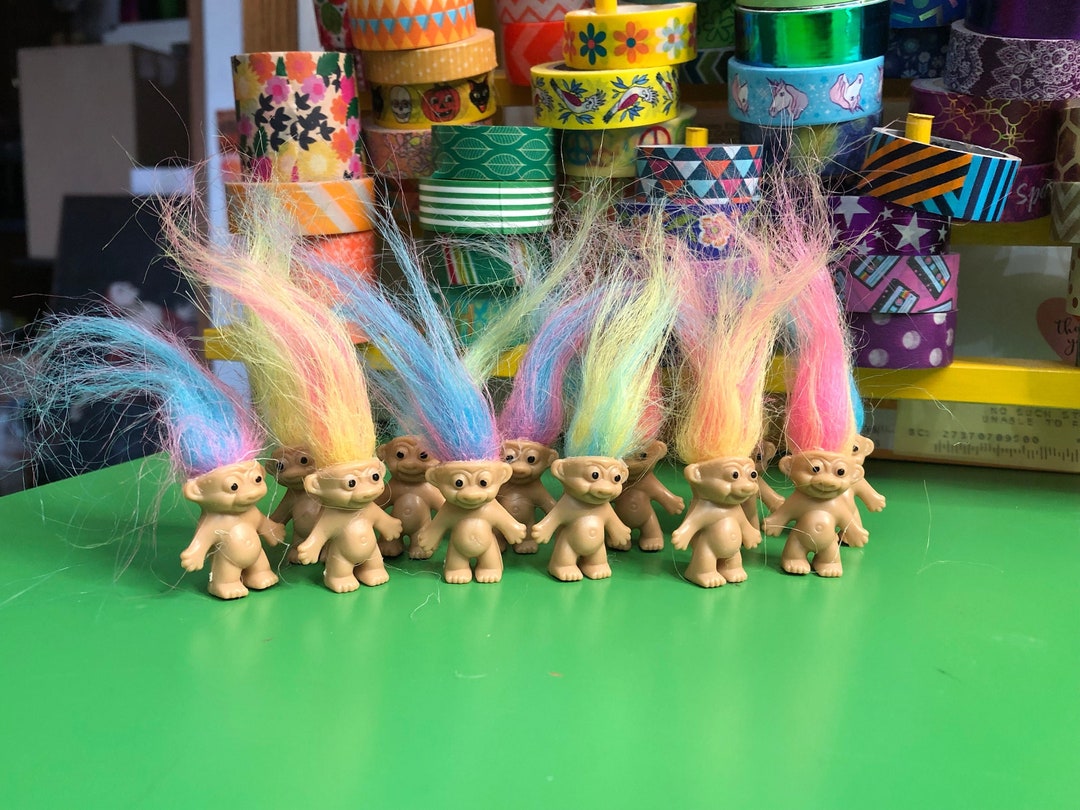 Set of 12 Mini Troll Dolls - Assorted Rainbow Hair Colors - Etsy
