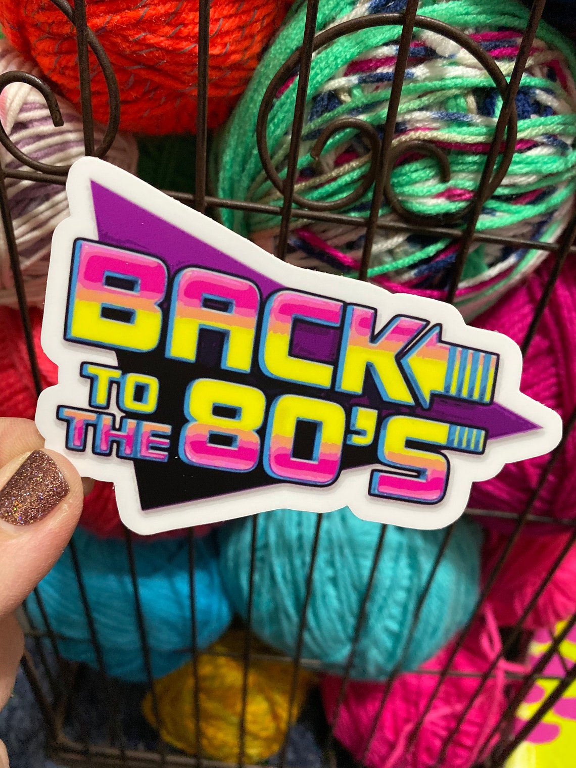 Retro Neon 80s Sunset Back to the 80s Sticker | Etsy