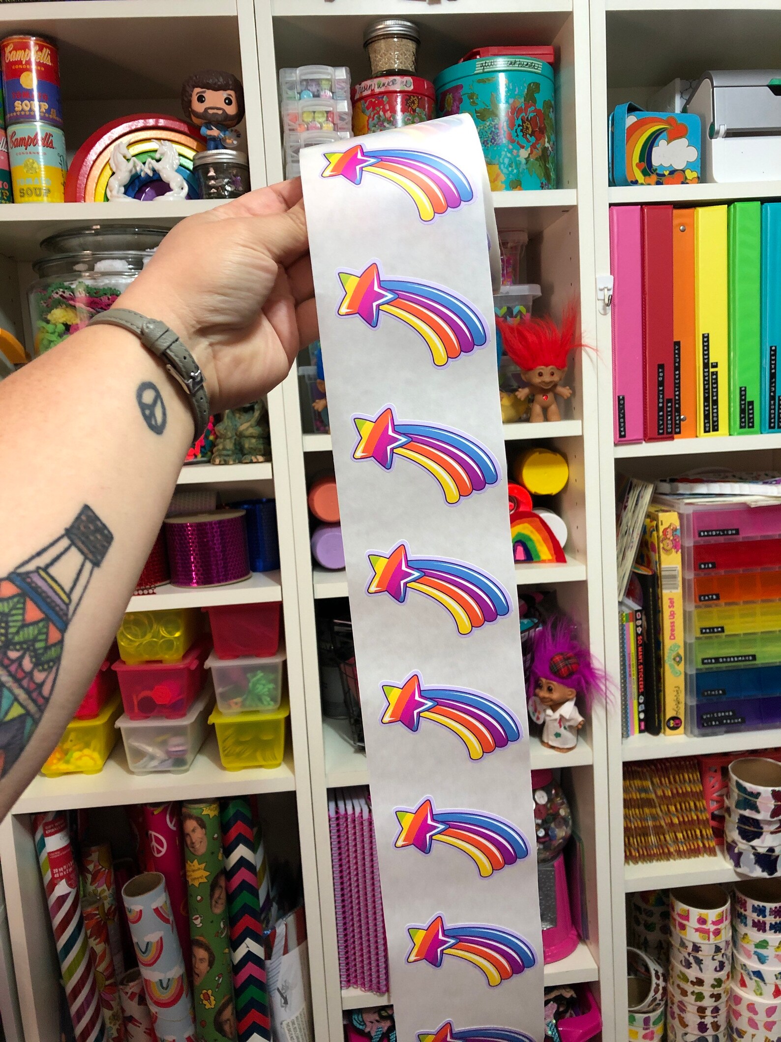 Retro Rainbow Shooting Star Comet Sticker Vinyl - Etsy