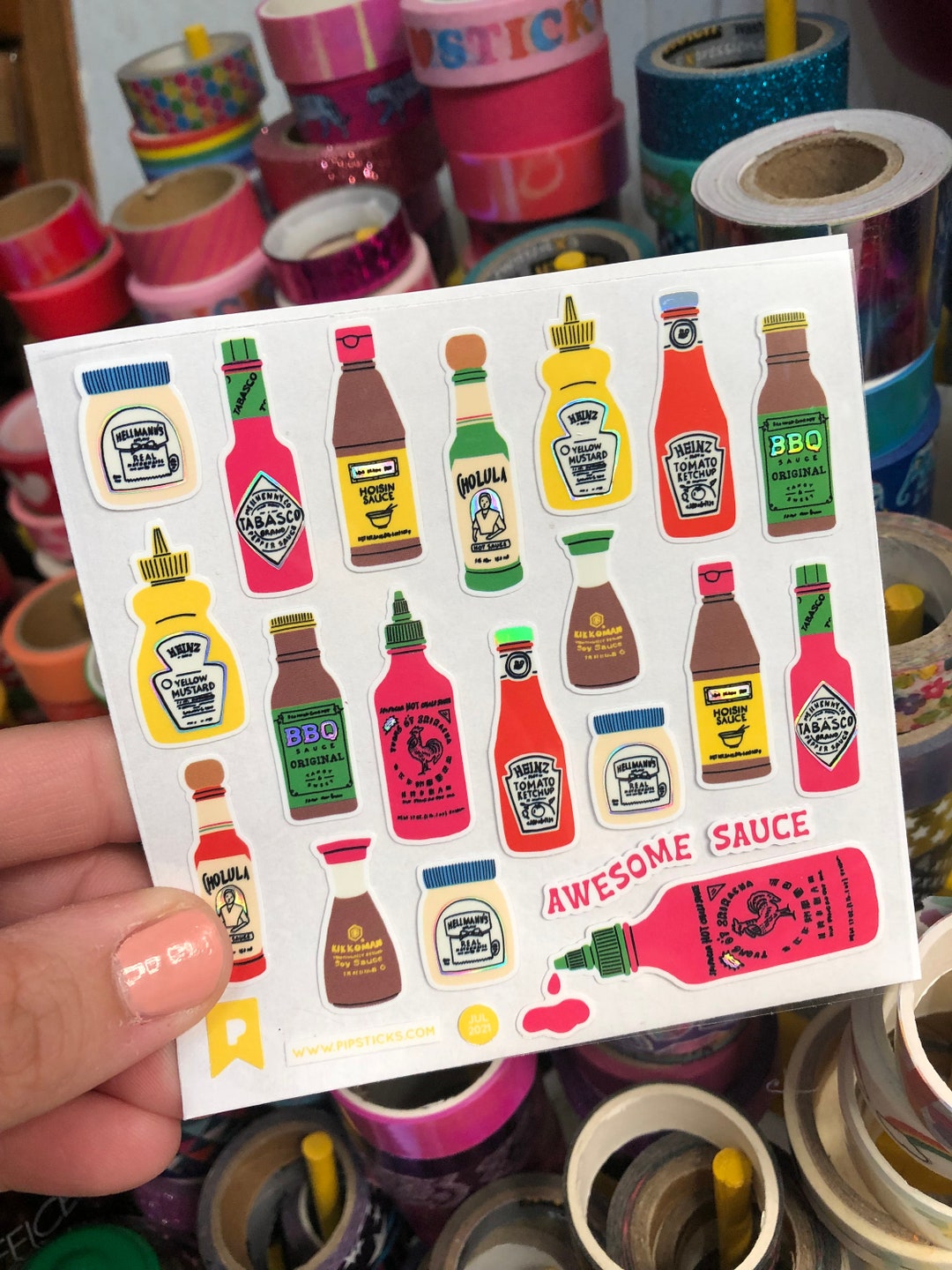 Condiment Mustard Mayo Ketchup Hot Sauce Stickers - Etsy