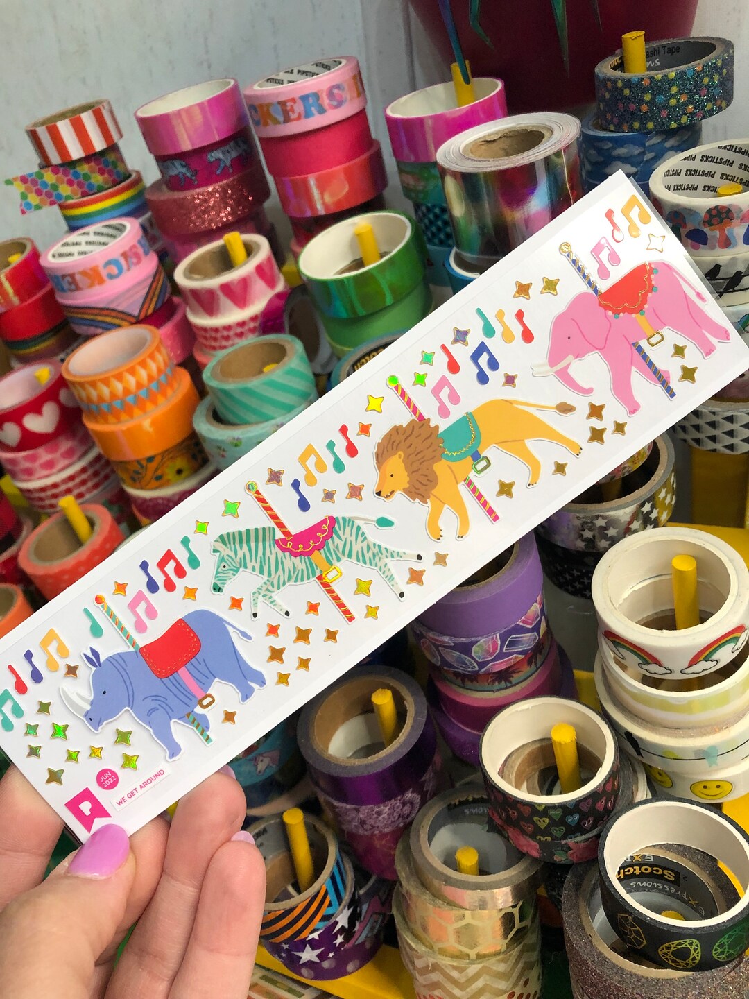 Strip of Carousel Merry Go Round Carnival Ride Animal Stickers - Etsy
