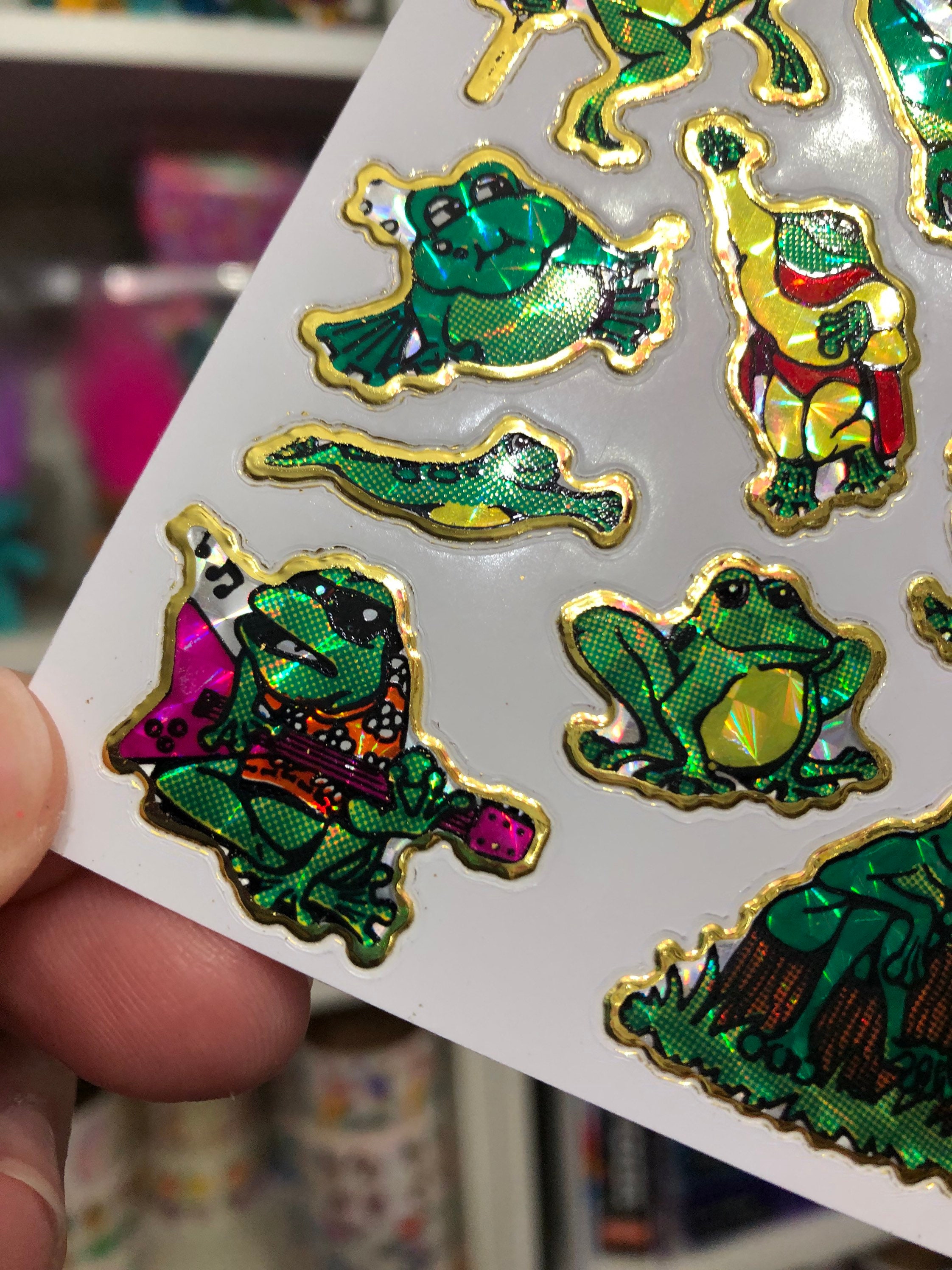 Vintage Frog Toad Stickers - Sparkle Prism - Etsy