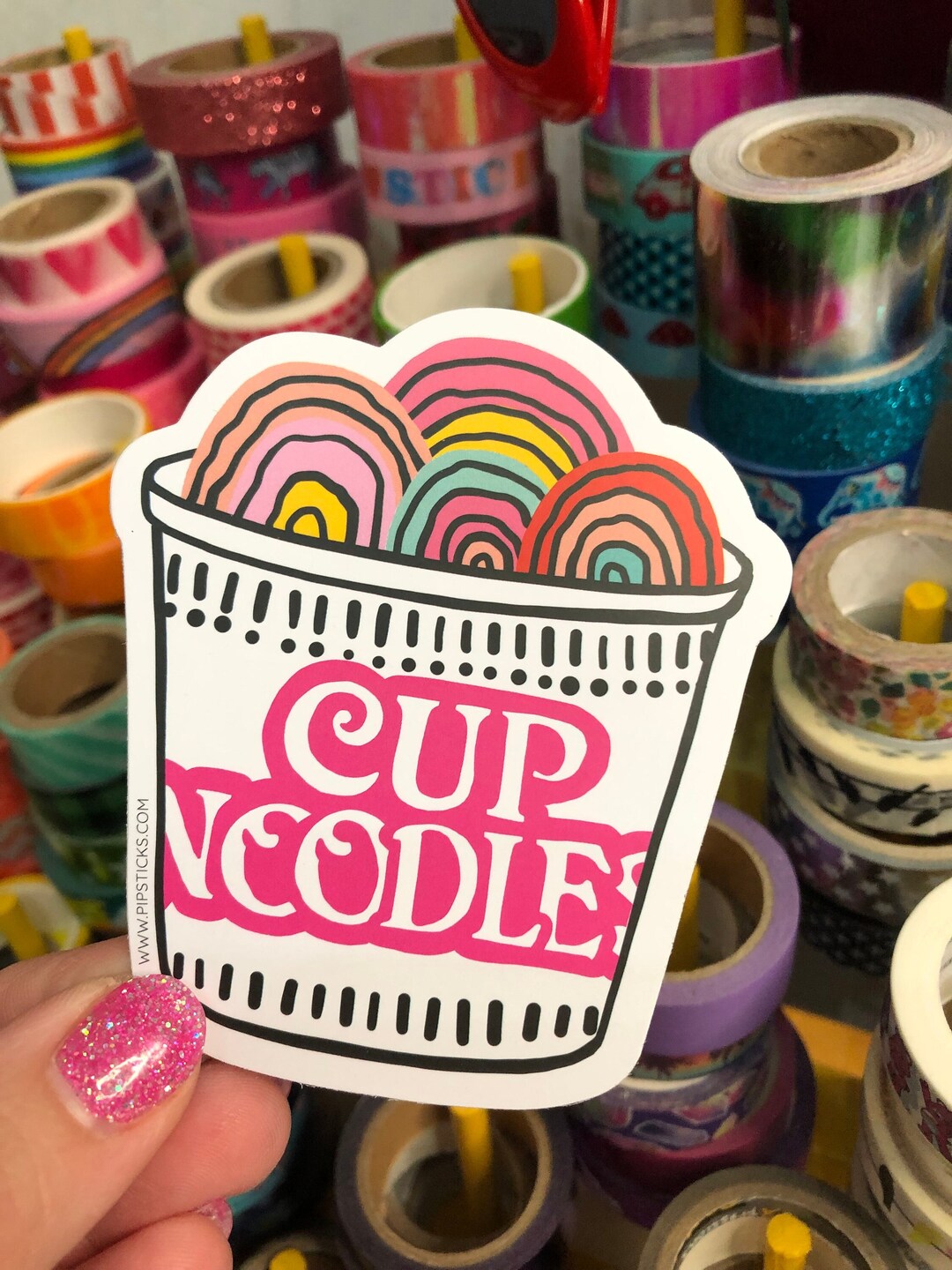 Rainbow Ramen Noodle Cup Vinyl Sticker - Etsy