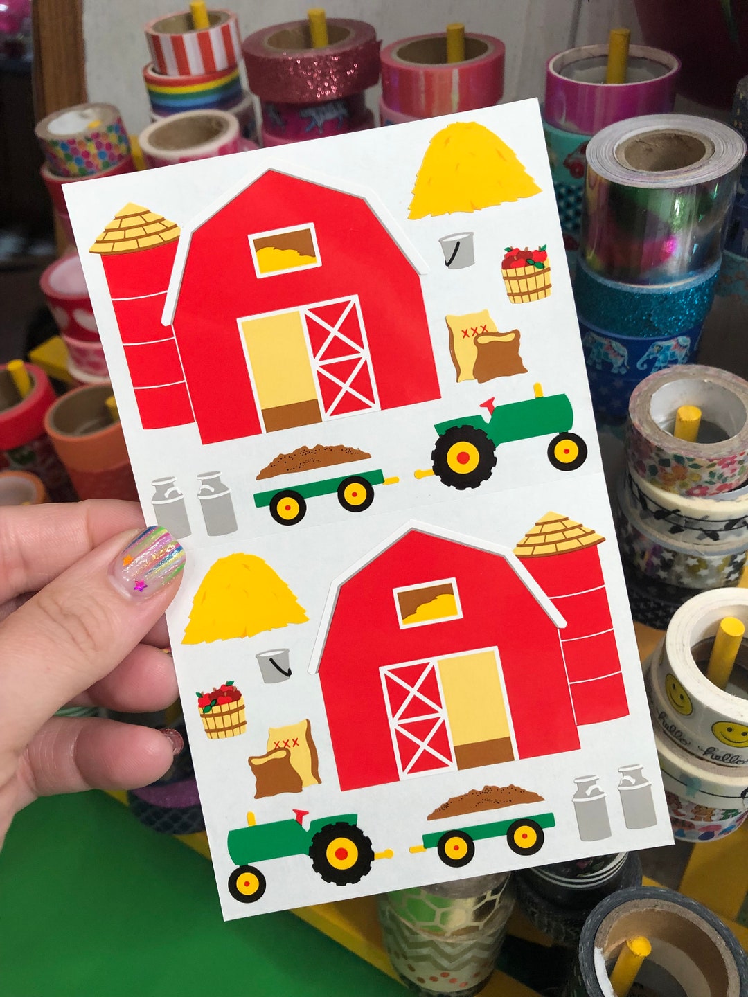 Vintage Barn Farm Tractor Stickers Large Sheet Mrs Grossmans - Etsy