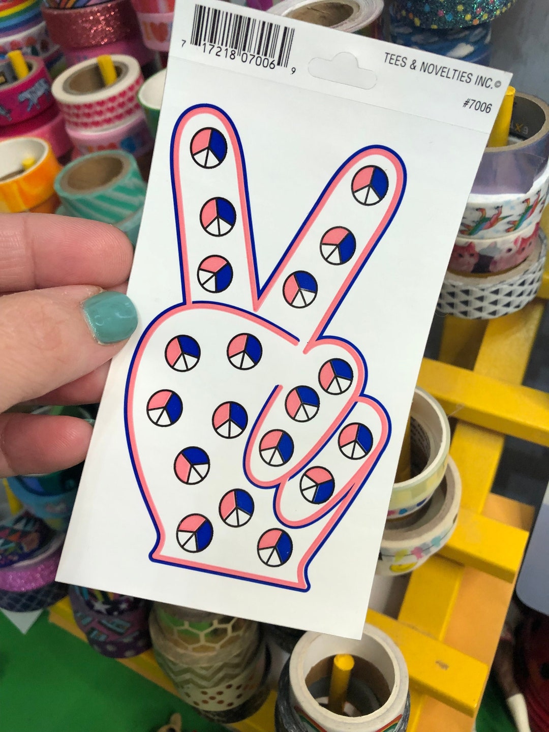 Vintage Peace Sign Hand Hippie Sticker - Etsy