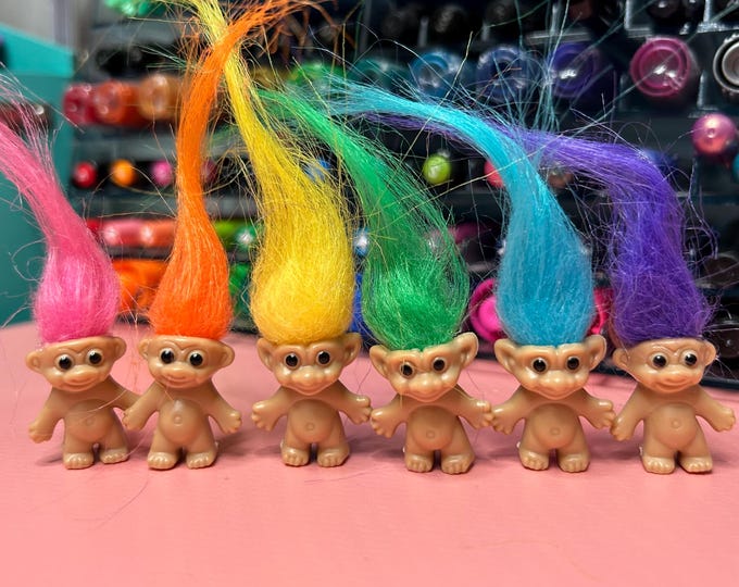 Set of 6 Mini Troll Dolls - Etsy