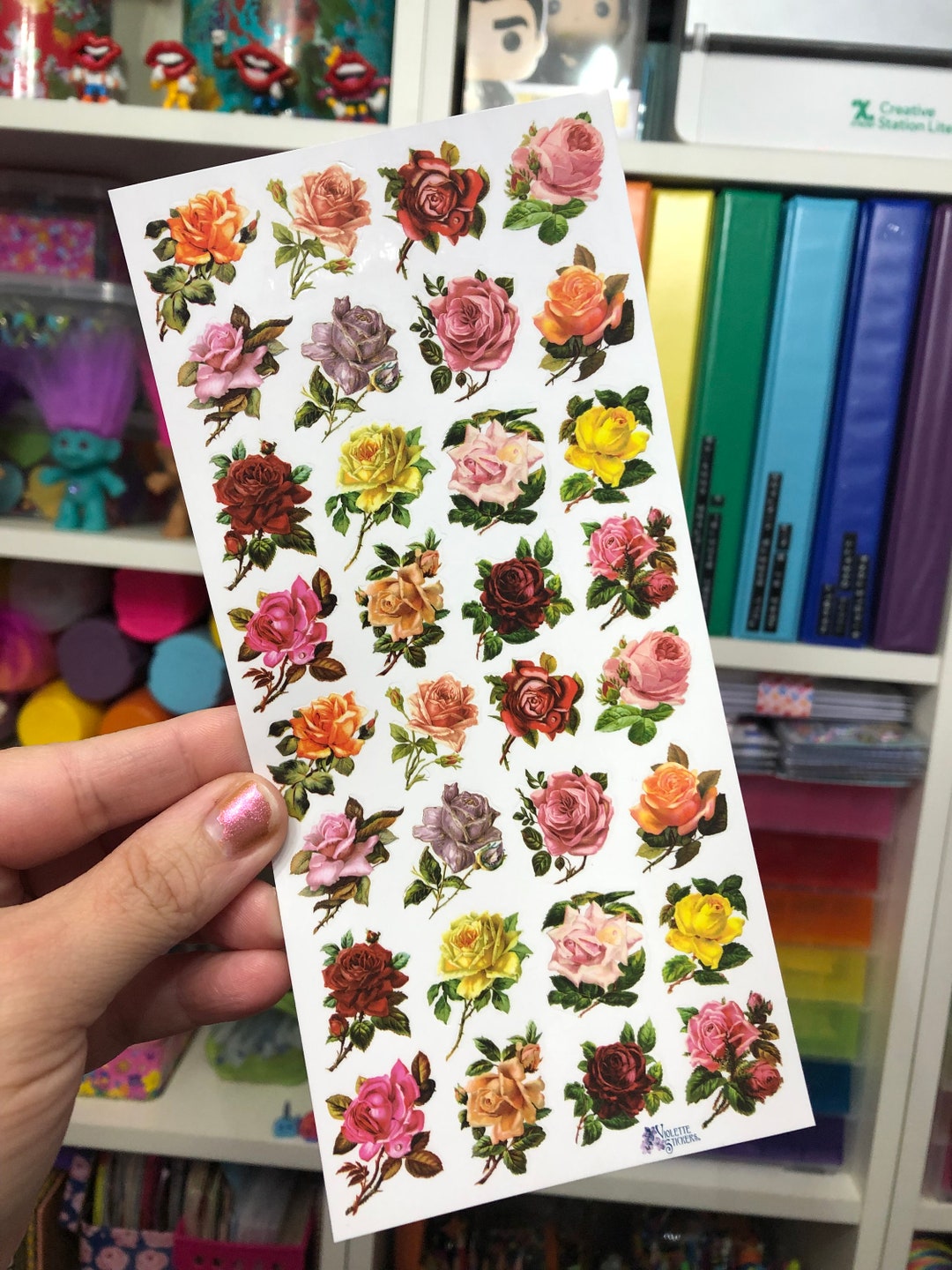 Rose Garden Flower Stickers Sheet - Etsy
