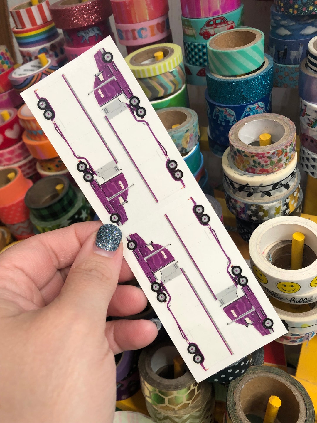 Strip of Big Rig Truck Stickers by Mrs Grossman’s Trucker 18 Wheeler - Etsy