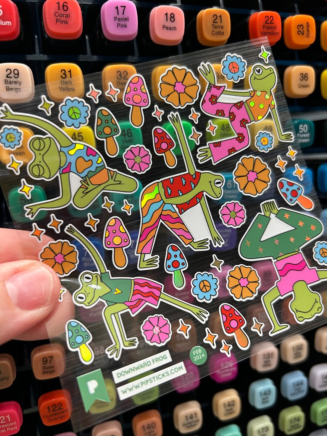 Shiny Groovy Yoga Frog Toad Mushroom Stickers - Etsy