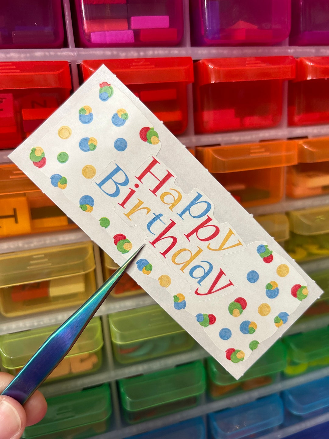 Vintage Happy Birthday Confetti Stickers - Etsy