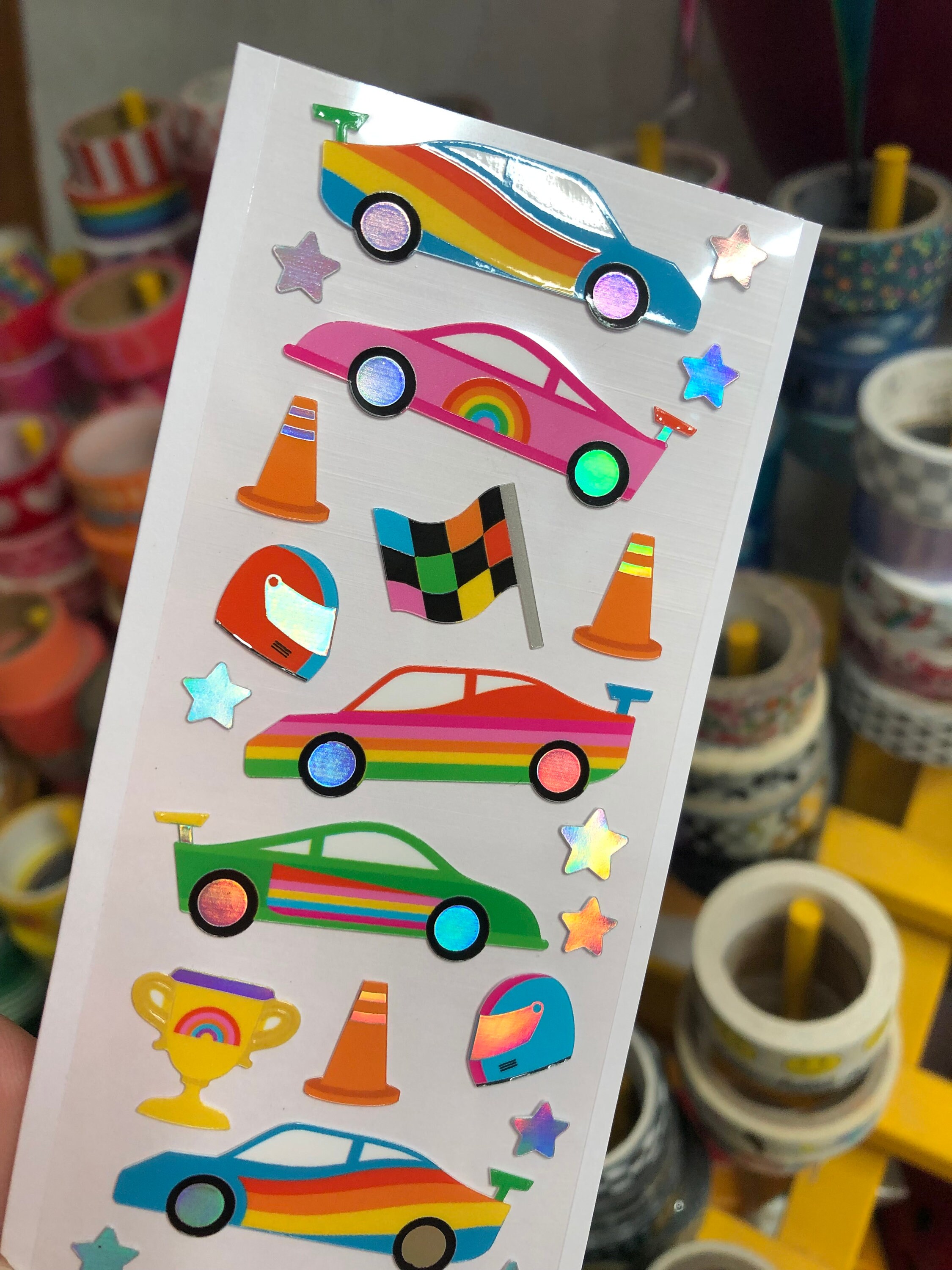 Rainbow Holographic Race Car Sports Car Stickers - Etsy