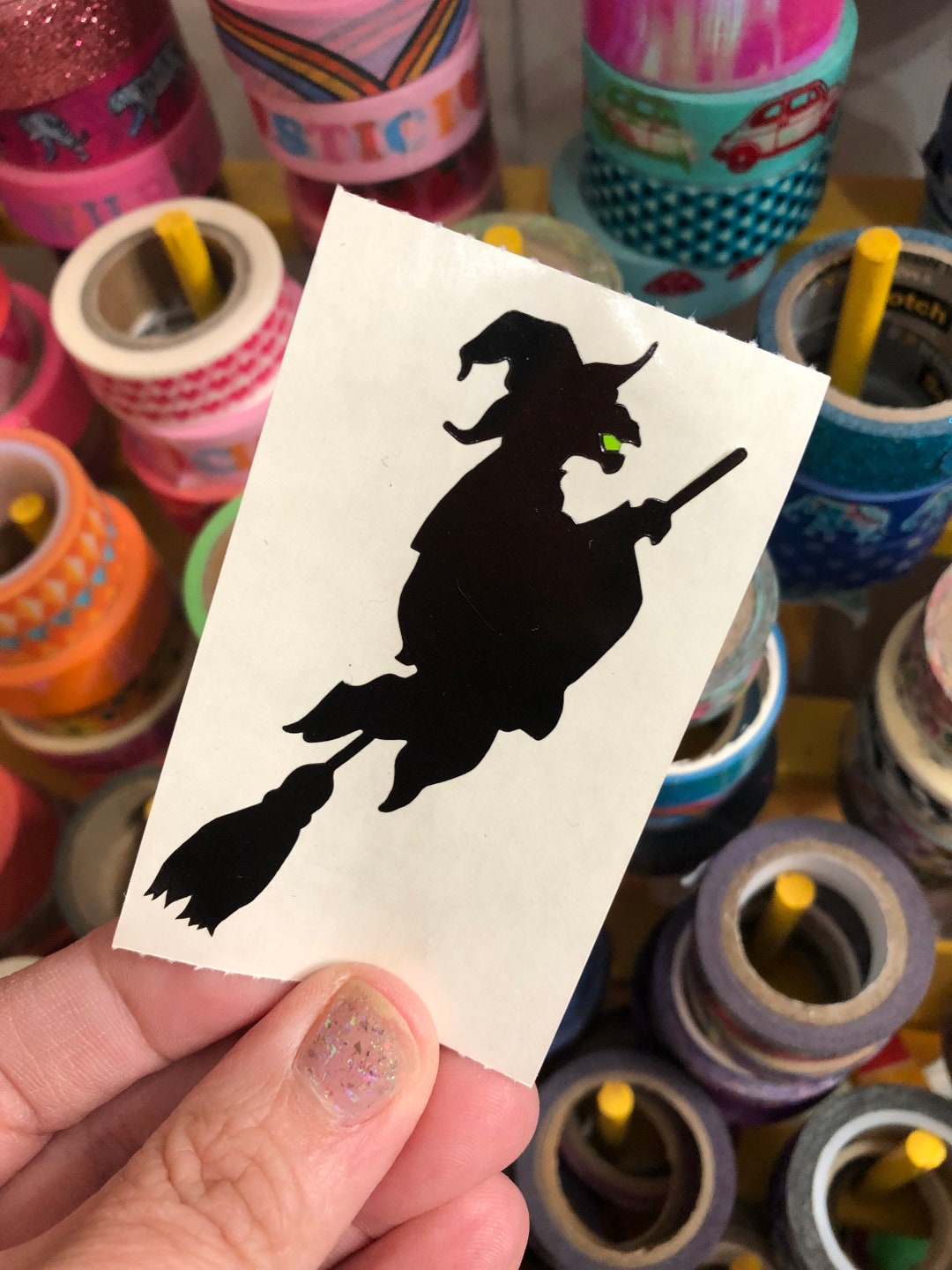 Vintage Witch on Broom Halloween Sticker Mrs Grossman’s Stickers by the ...