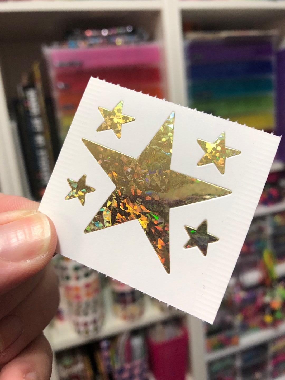 Rare Vintage Prism Gold Star Stickers - Etsy
