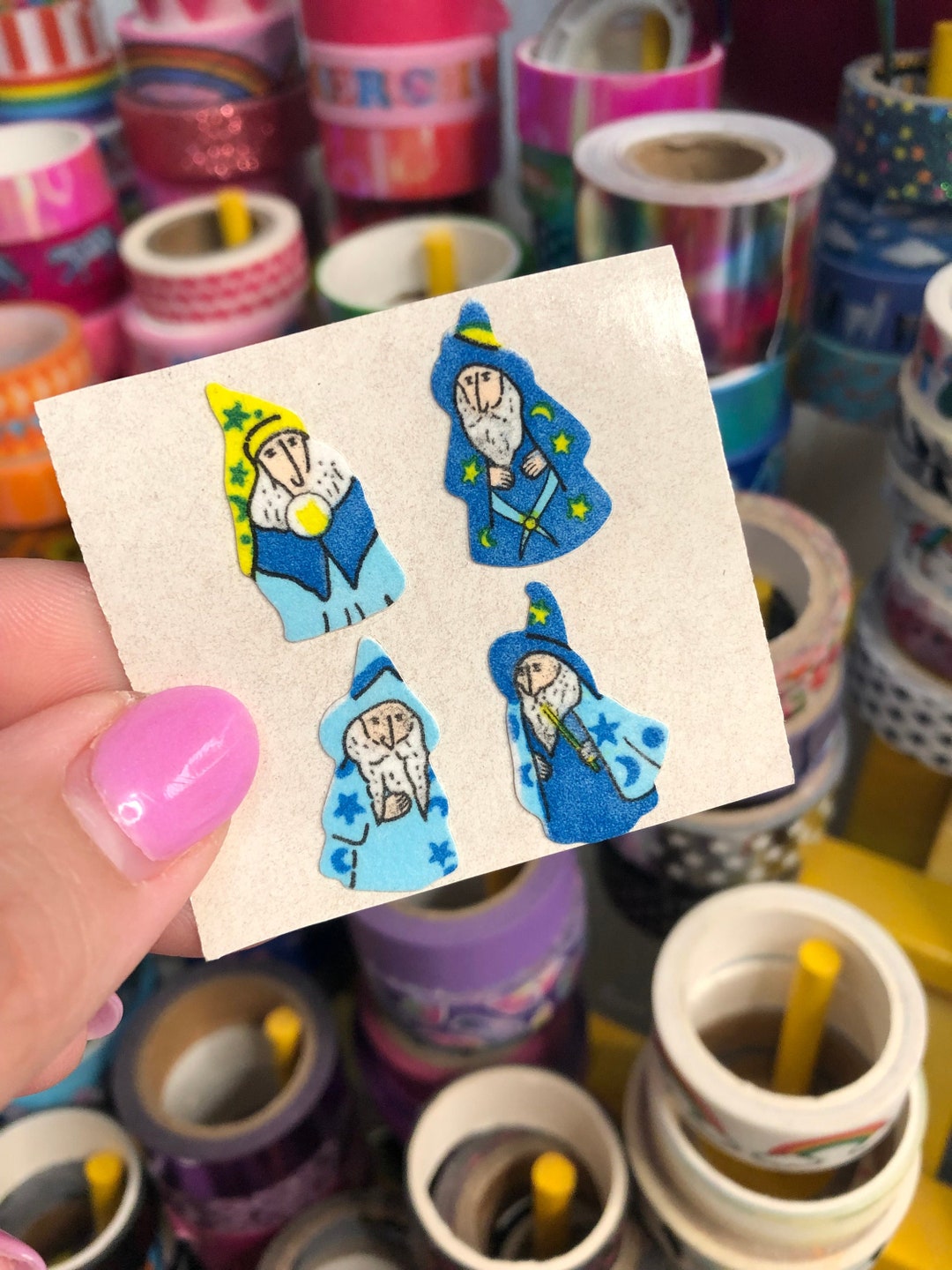 Vintage Fuzzy Wizard Sorcerer Stickers - Etsy
