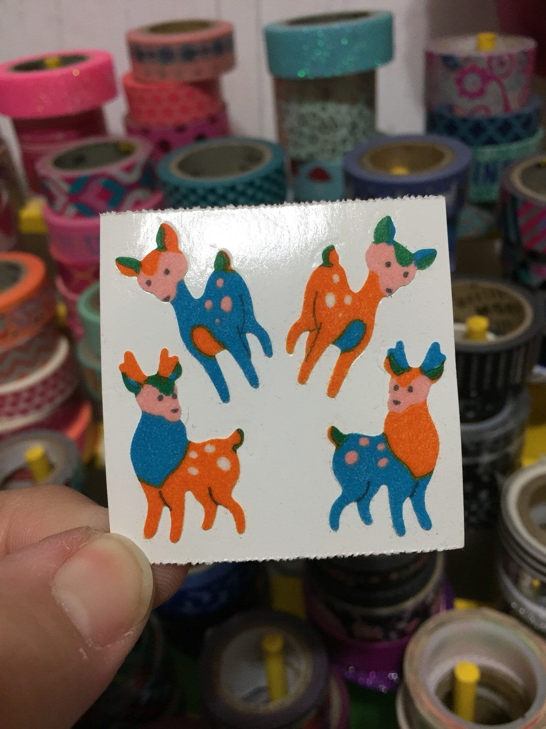 Vintage Fuzzy Deer Fawn Stickers Great 7 Seven - Etsy