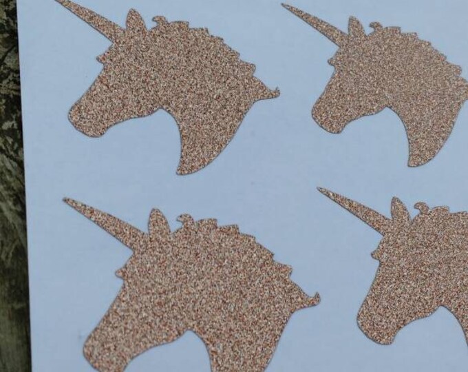 Rose Gold Glitter Unicorn Stickers -big Sheet! - Etsy