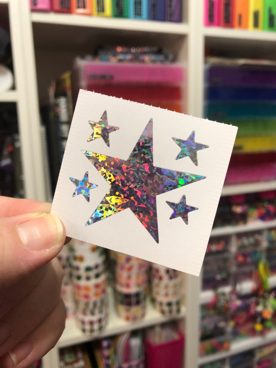 Rare Vintage Prism Silver Star Stickers - Etsy