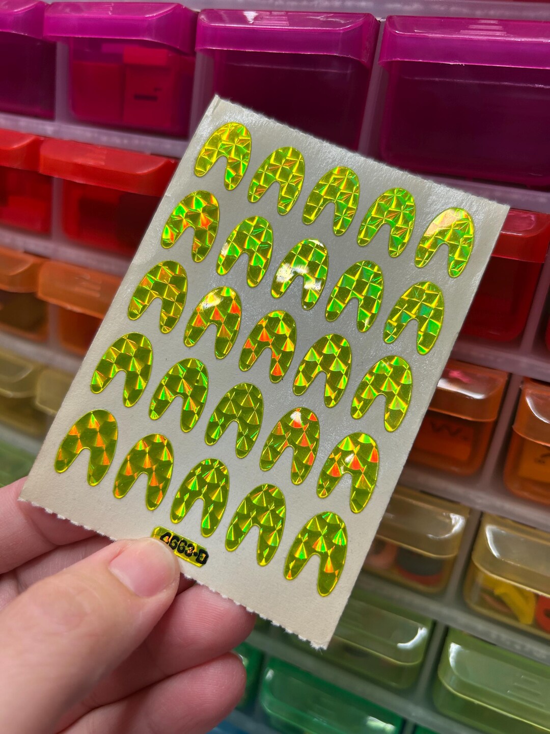 Vintage Yellow Mod Accent Shape Boomerang Stickers - Rainbow Sparkle ...