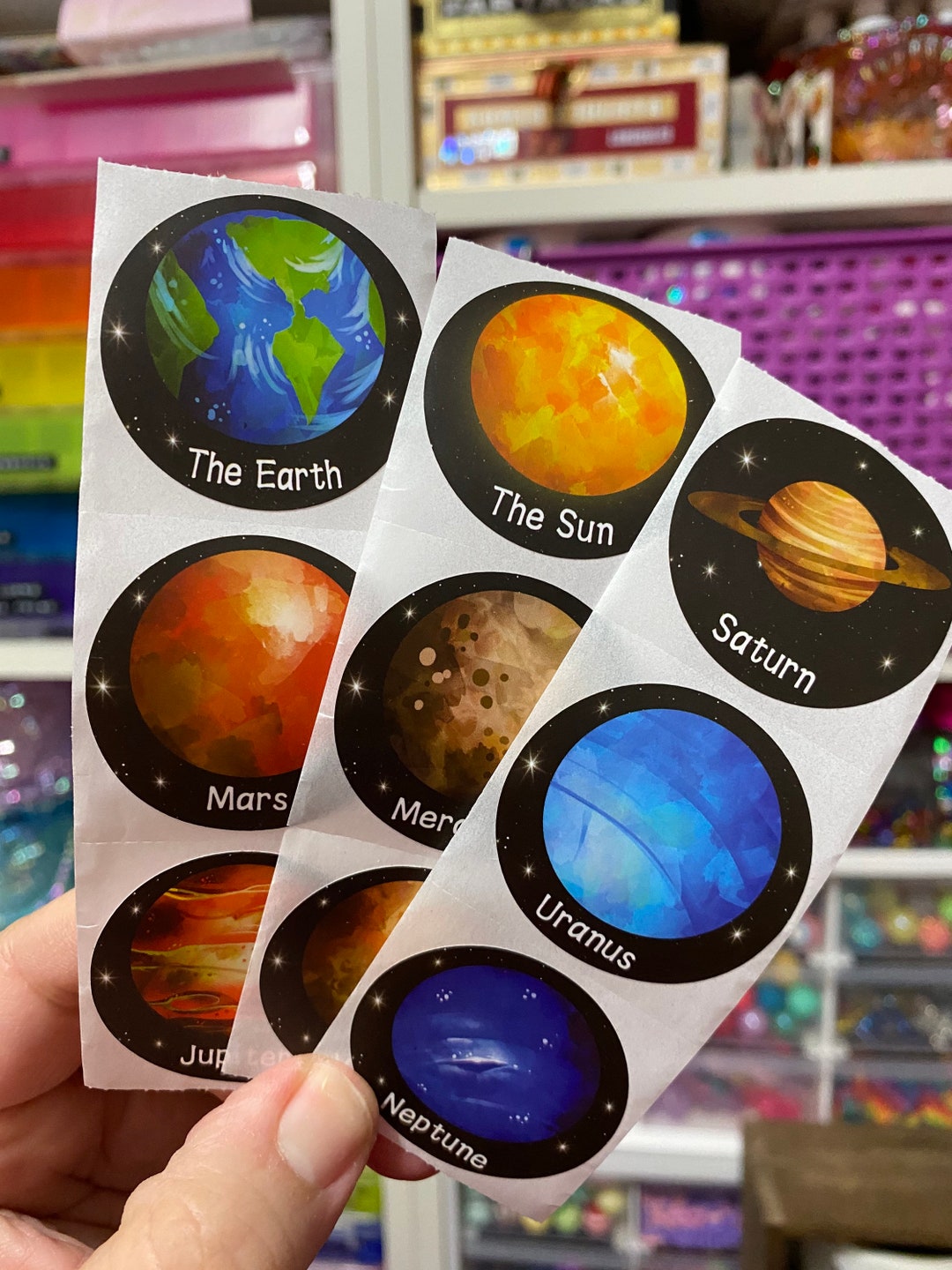 Set of Planets Outer Space Solar System Stickers With Sun - Etsy