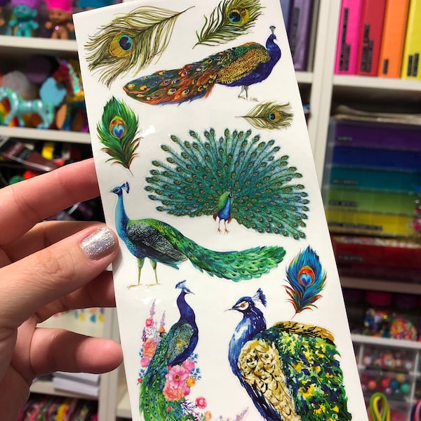 Peacock Stickers - Etsy