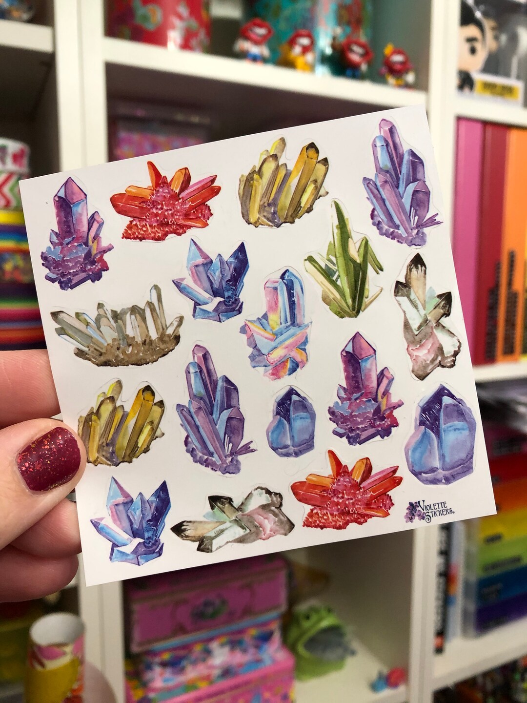 Crystal Cluster Stickers Sheet - Etsy