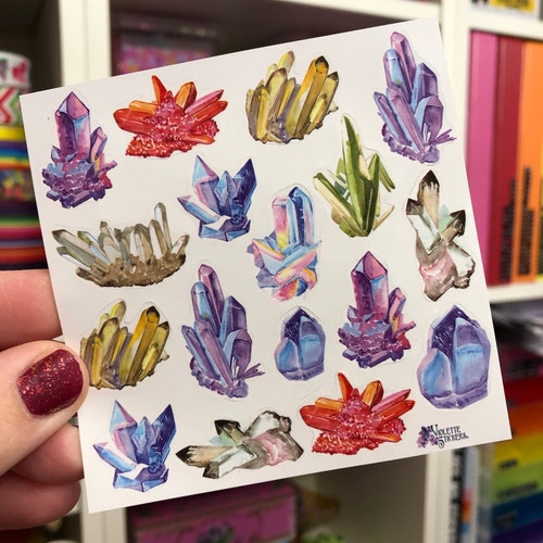 Bold Crystal Cluster Stickers Sheet - Etsy