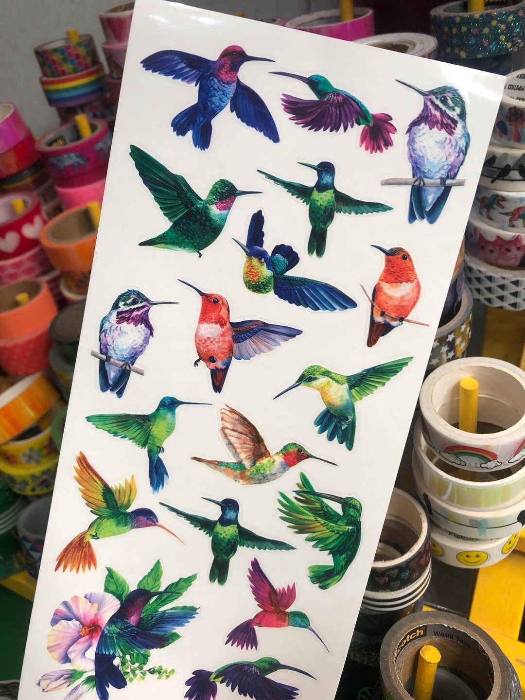 Colorful Hummingbird Stickers Sheet - Etsy
