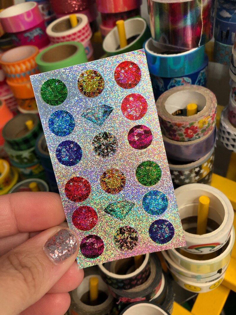 Sparkle Glitter Prism Rainbow Diamond Jewel Gem Stickers - Etsy