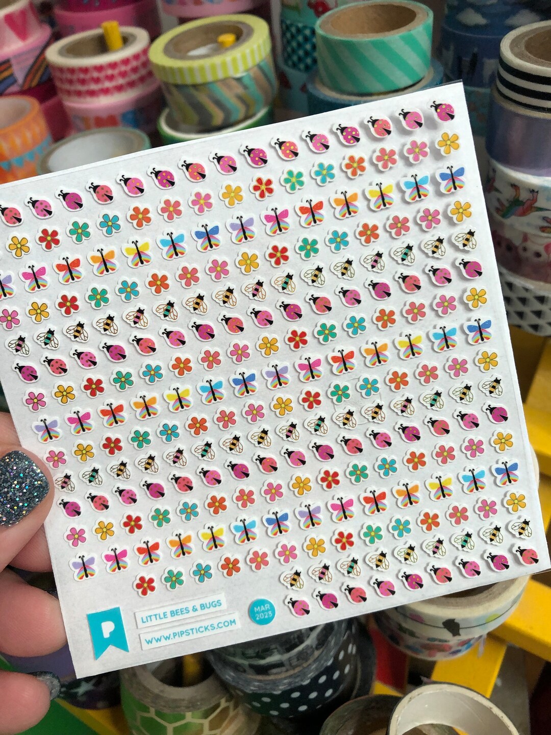 Mini Spring Flower Ladybug Butterfly Bee Micro Stickers Sheet - Etsy