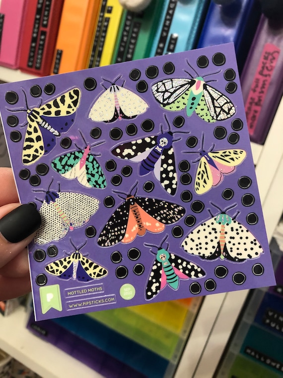 Sheet of Spotted Moth Stickers - Etsy