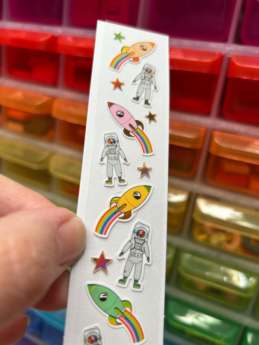 Mini Sticker Strip - Space Galaxy Astronaut Rocketship - Etsy