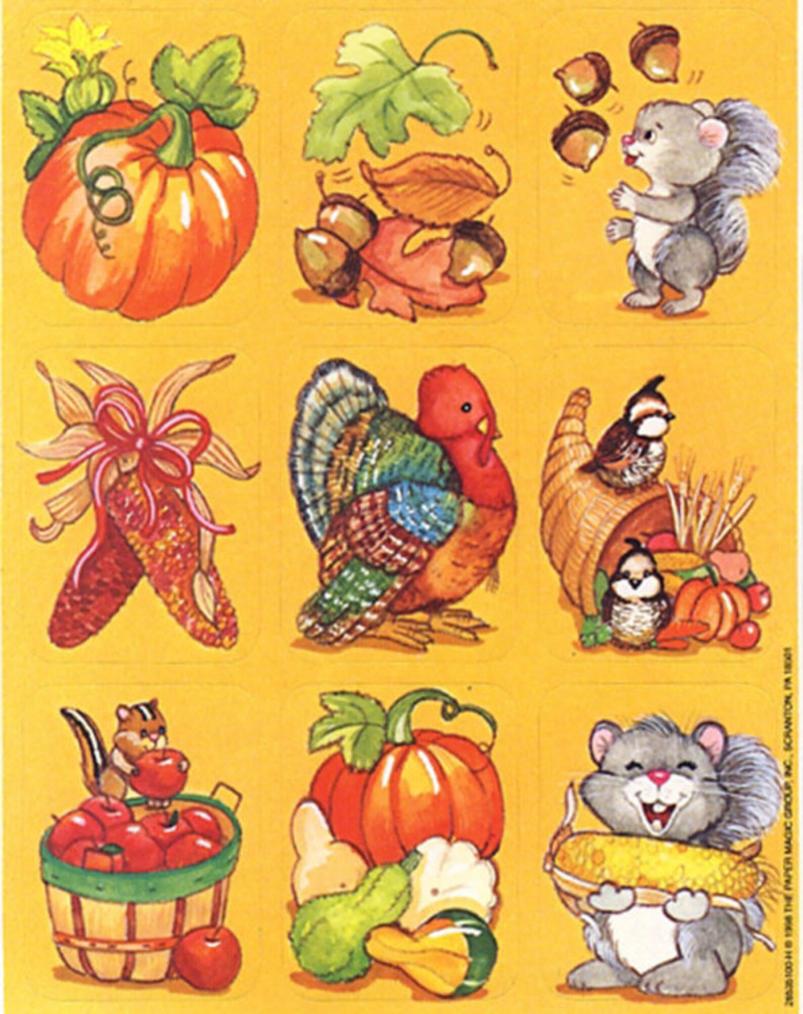 Full Sheet of Vintage Fall Autumn Thanksgiving Stickers | Etsy